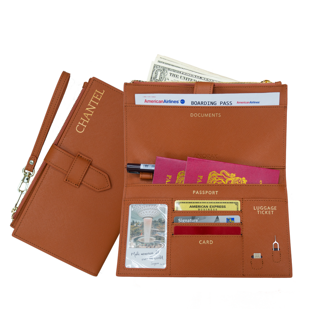 Saffiano Leather Travel Wallet with RFID | ANORAK
