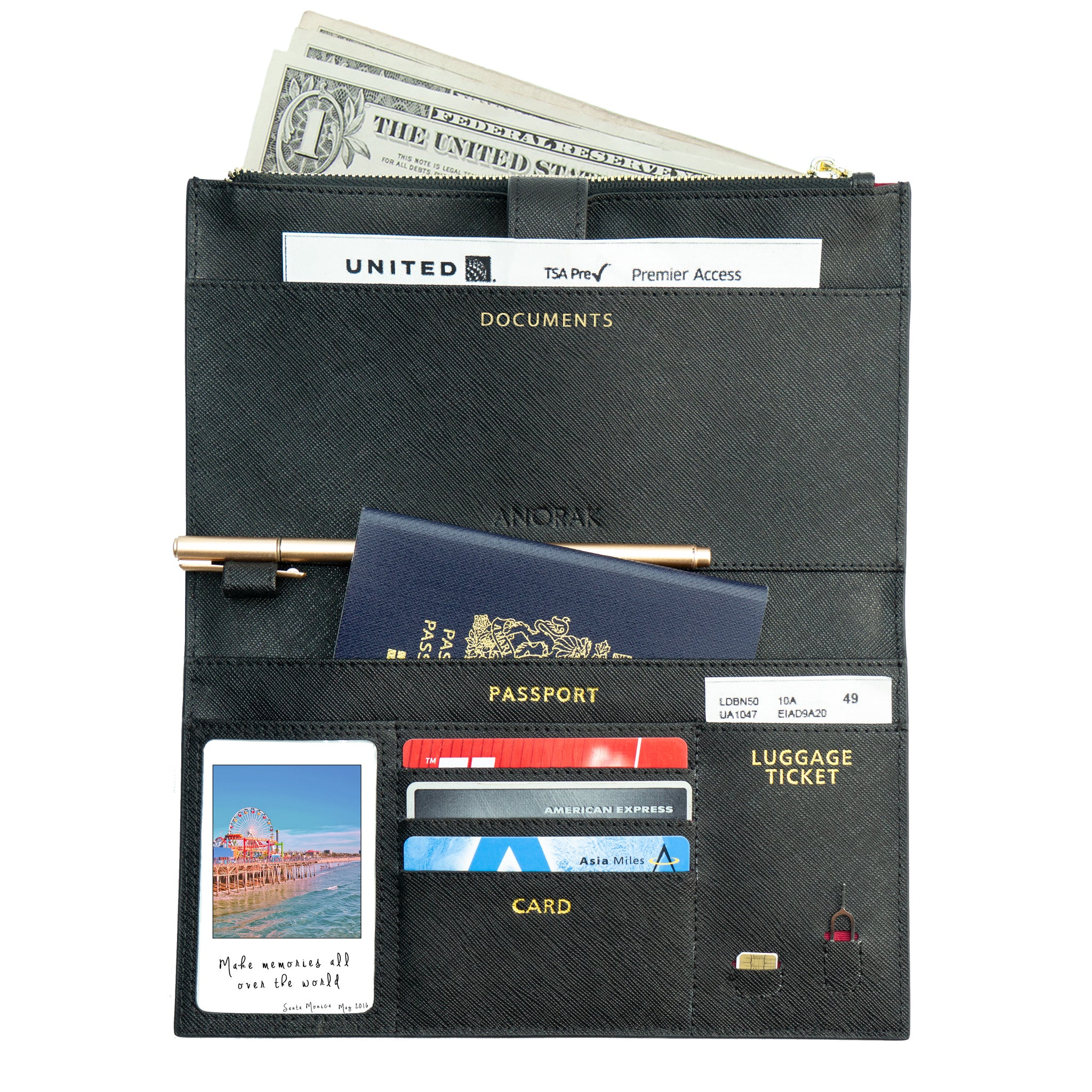 Black Travel Wallet with RFID Protection | ANORAK